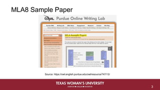 Mla8 for art history fa17 | PPT