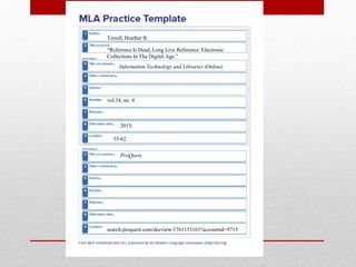 MLA 8th Edition Presentation | PPT