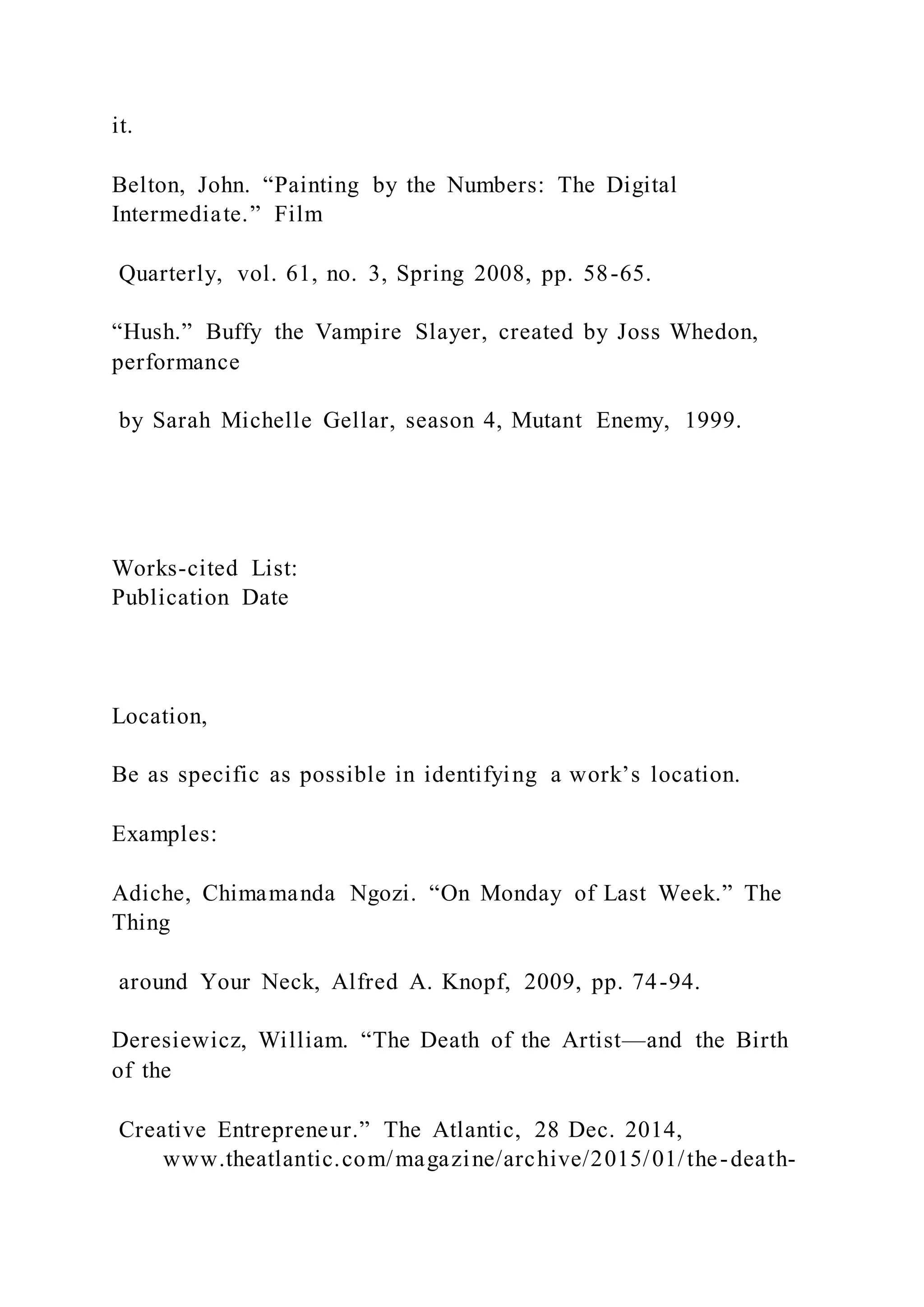 MLA 8th Edition Formatting and Style Guide Purdue OWL Staf | DOCX