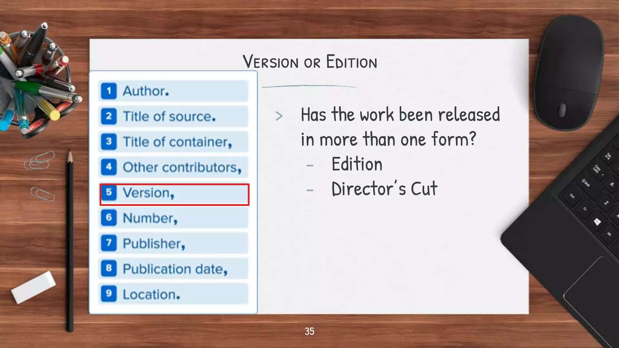 MLA Format 9th Edition - The Basics | PPTX