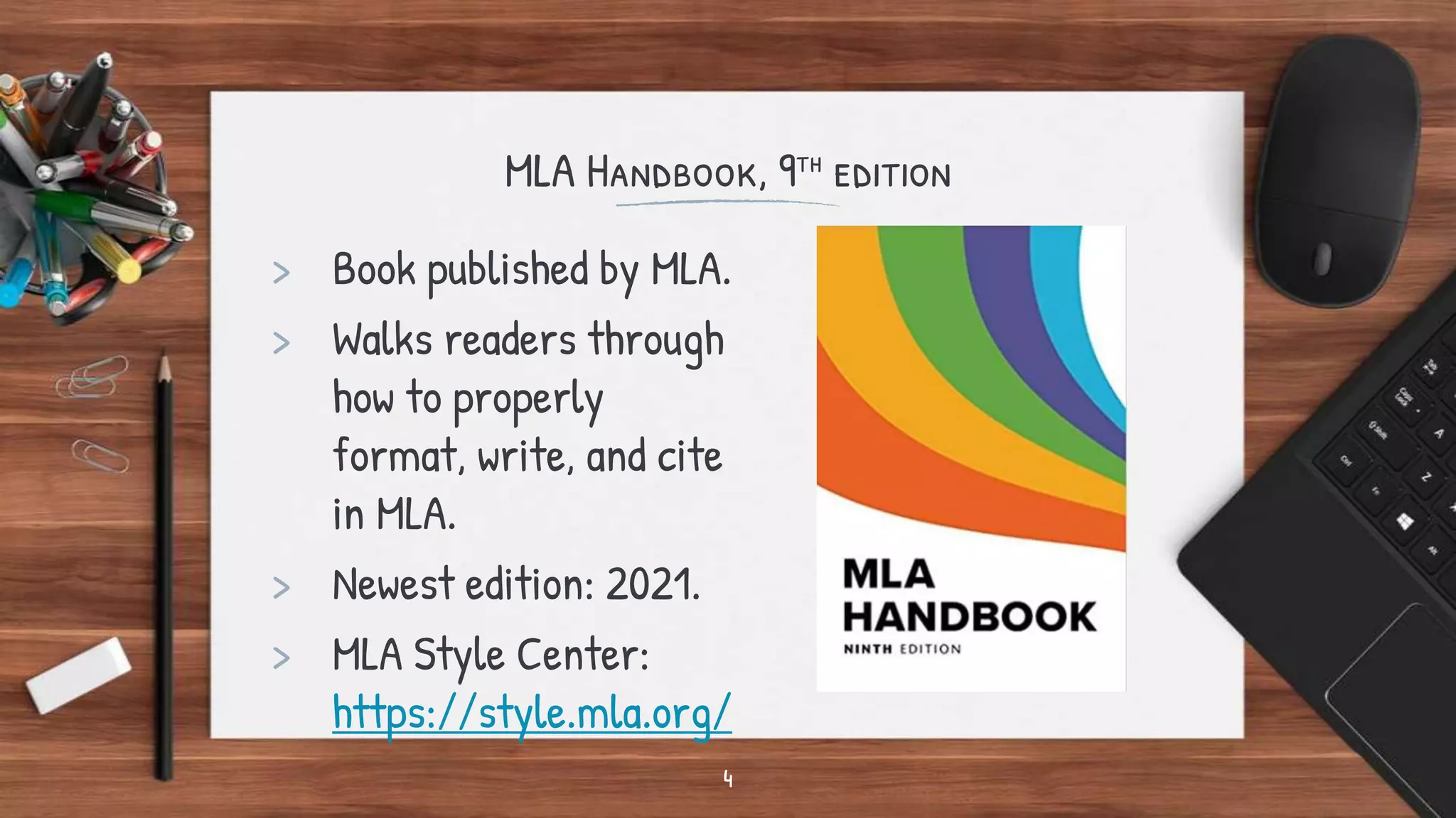 MLA Format 9th Edition - The Basics | PPTX