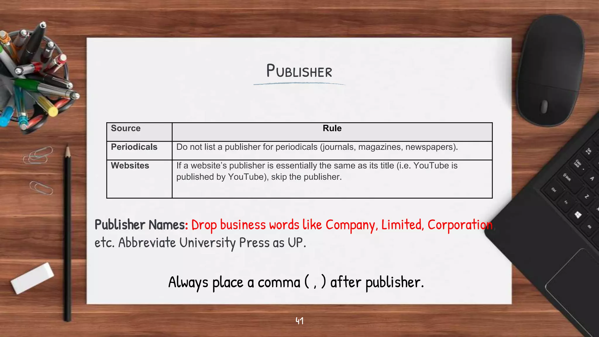 Mla Format 9th Edition The Basics Ppt