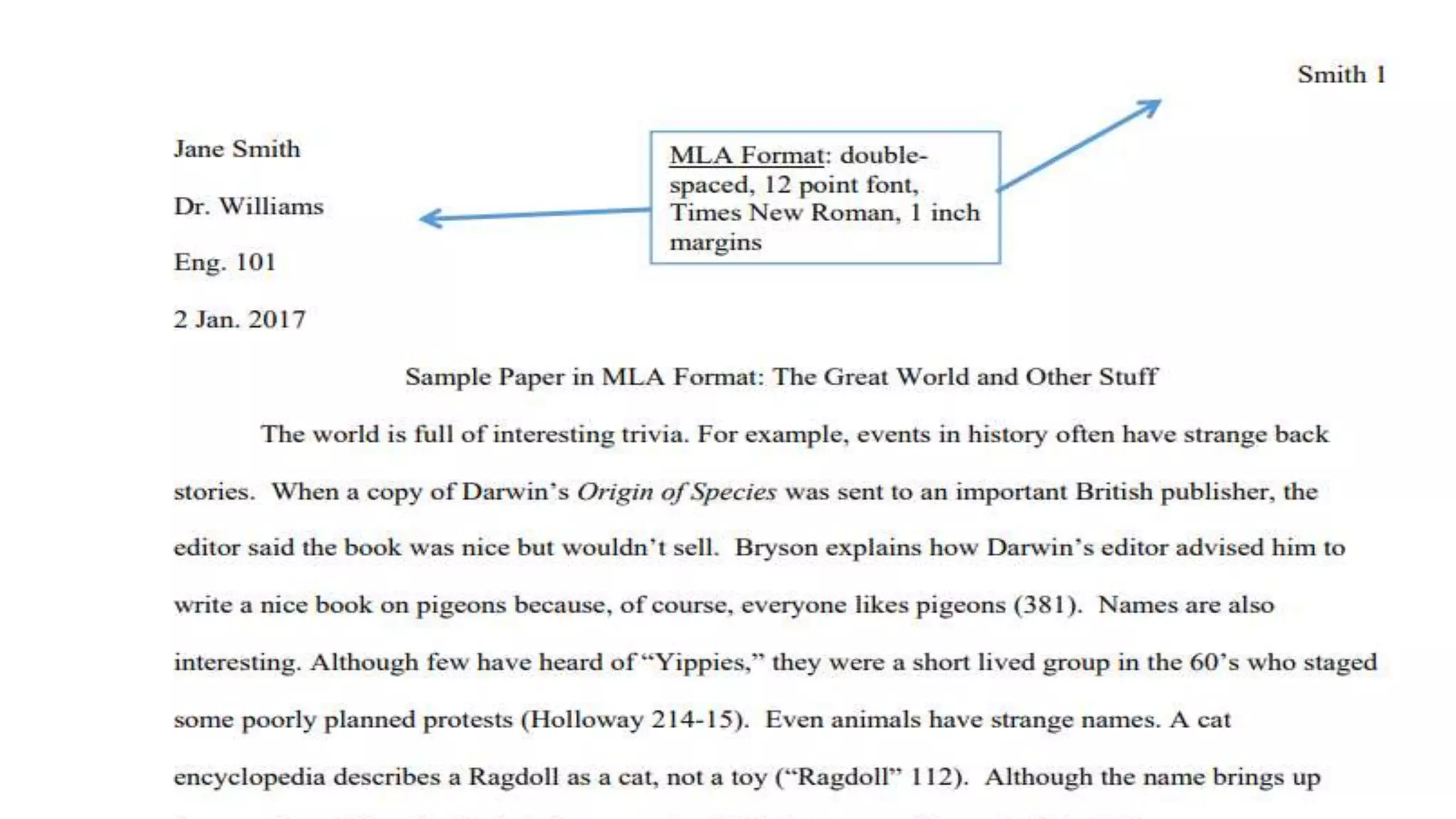 MLA Format 9th Edition - The Basics | PPTX