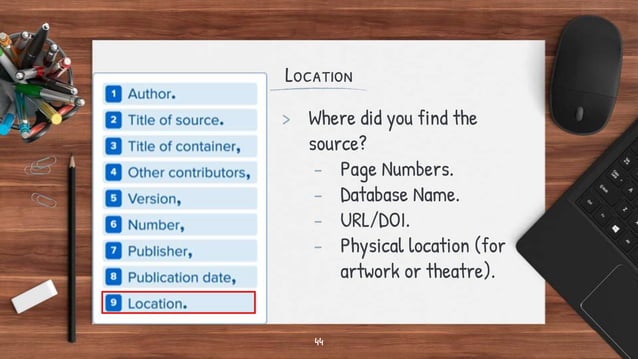 MLA Format 9th Edition - The Basics