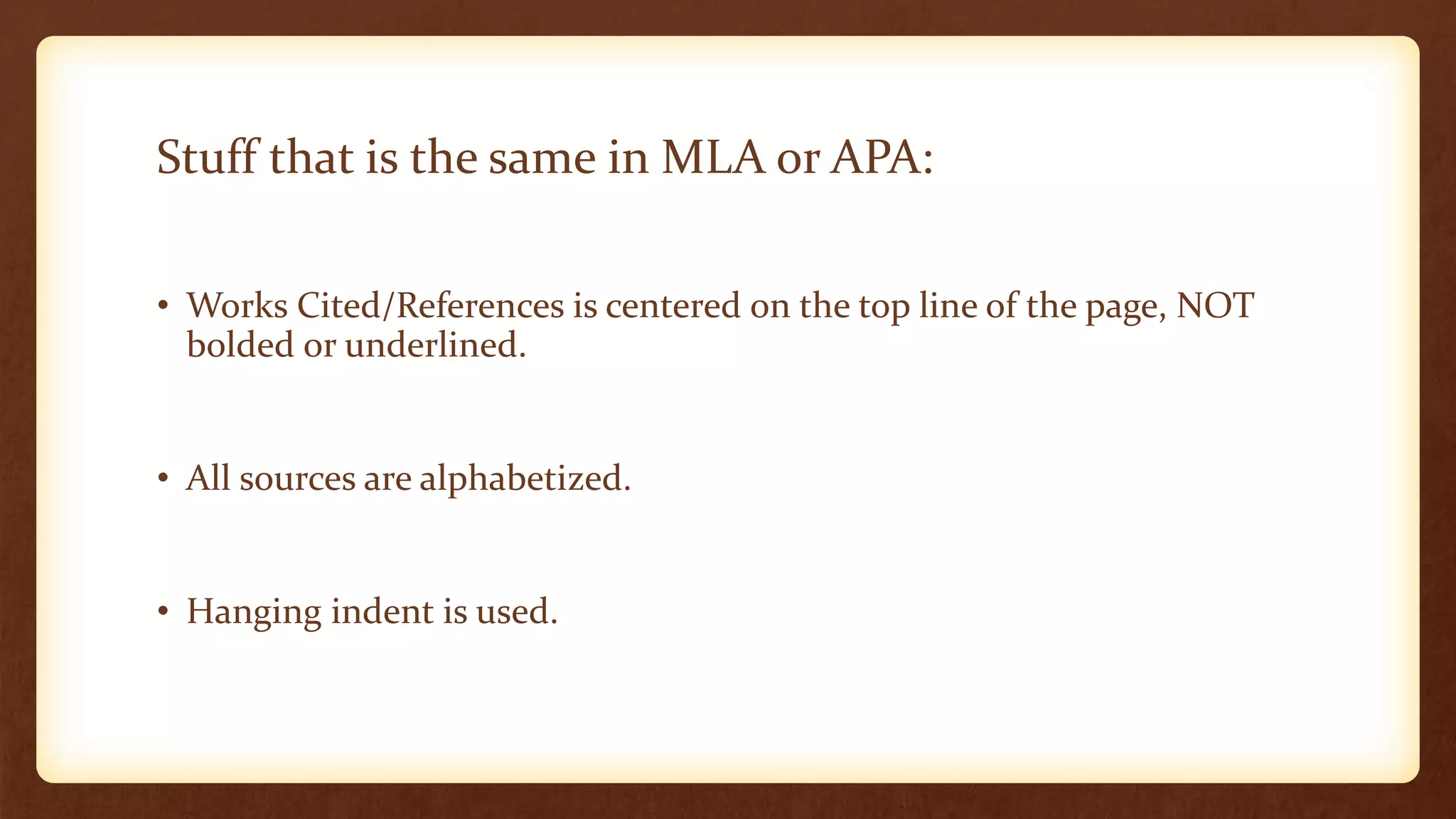 MLA and APA: A Study in Contrasts | PDF