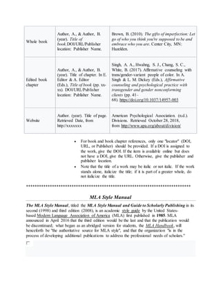 MLA & APA styles | DOCX