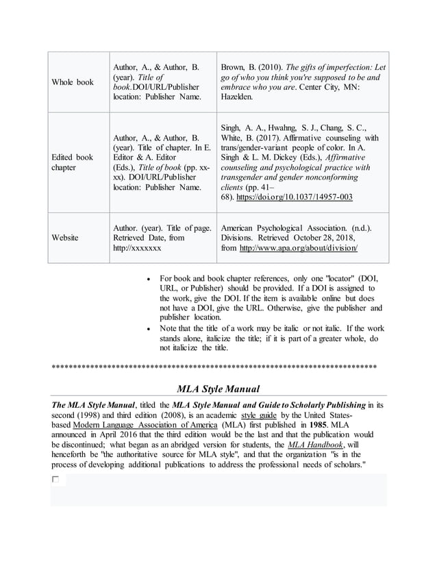 MLA & APA styles | PDF