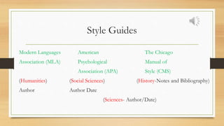 Mla, apa & chicago | PPTX