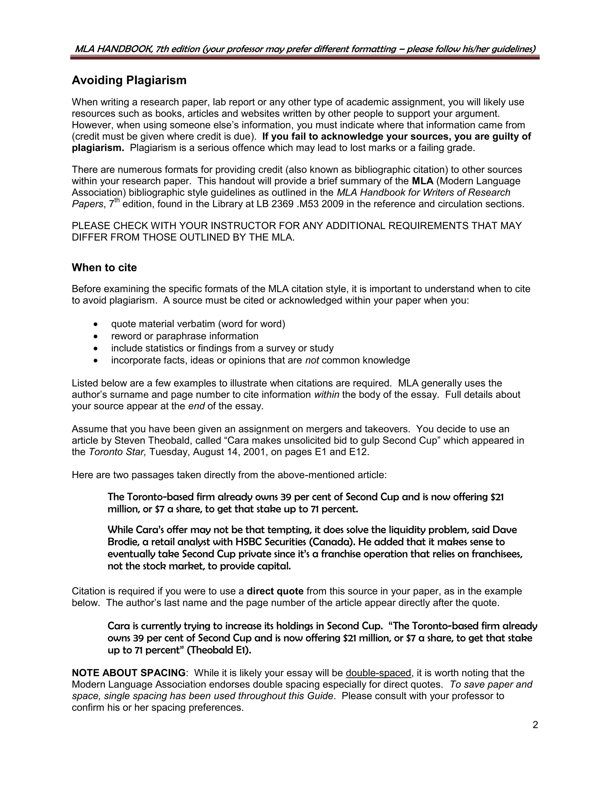 MLA Style Citation Guide | PDF