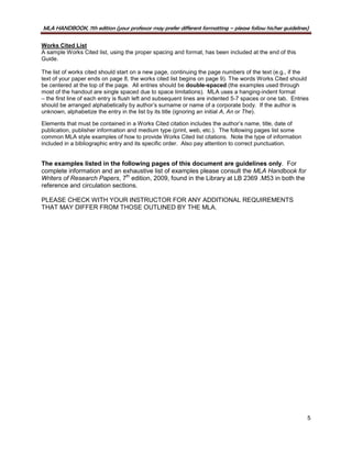 MLA Style Citation Guide | PDF