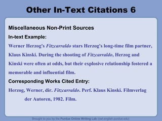 MLA by Purdue Owl PPT
