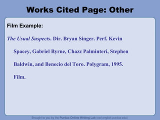 MLA by Purdue Owl PPT