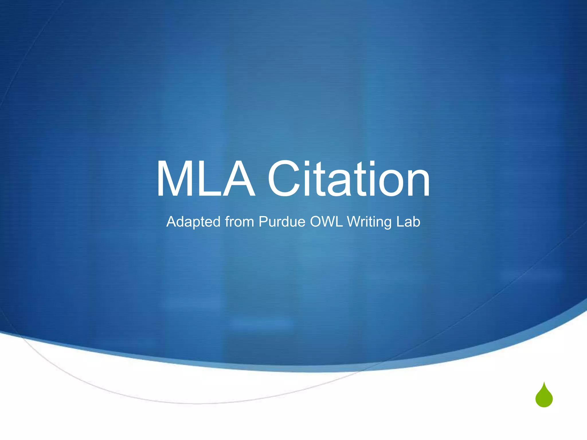 Mla citation | PPT