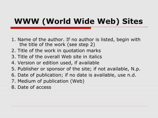 Mla citation online | PPT