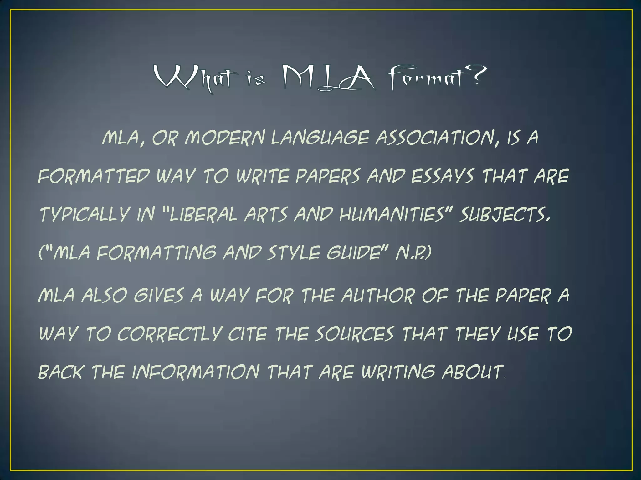 MLA citation | PPT