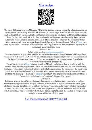 Mla Citation Essay | PDF