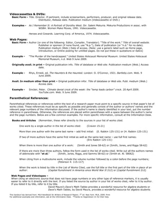MLA Citation Guide | PDF