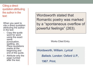 Mla citation guide | PPTX | Poetry | Books and Literature