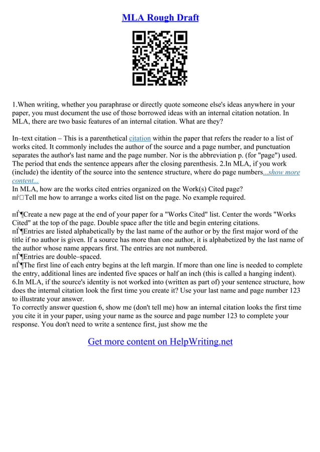 Mla Citation In Essay | PDF