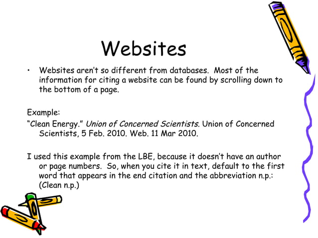 Mla Citations for ENG 101 | PPT