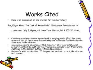 MLA Citation - ENG 102 | PPT | Homework and Study | Education