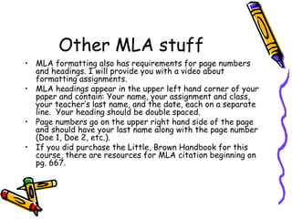 MLA Citation - ENG 102 | PPT | Homework and Study | Education