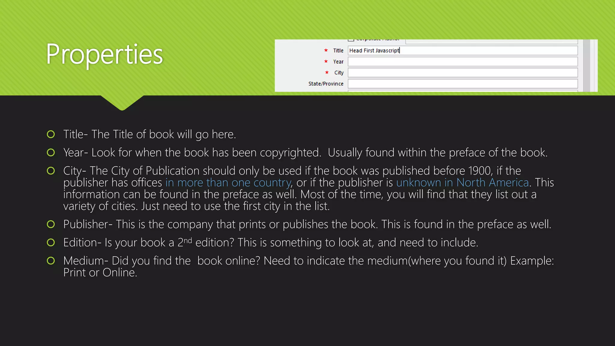 Setting Up The References Within Microsoft Word Pptx