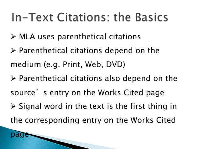 MLA Citations | PPT