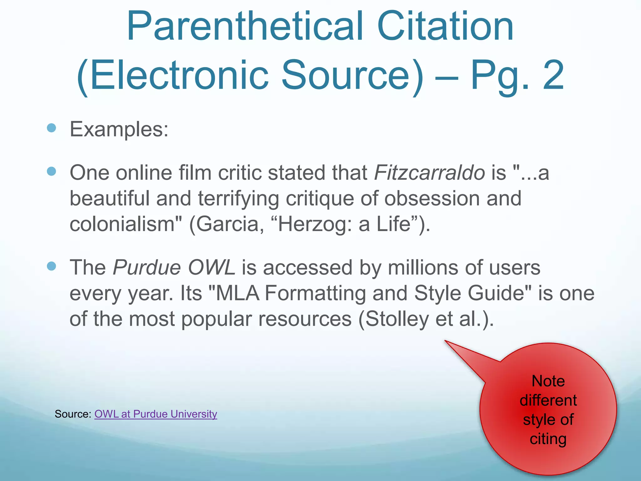 Mla citation style | PPTX | Books and Literature