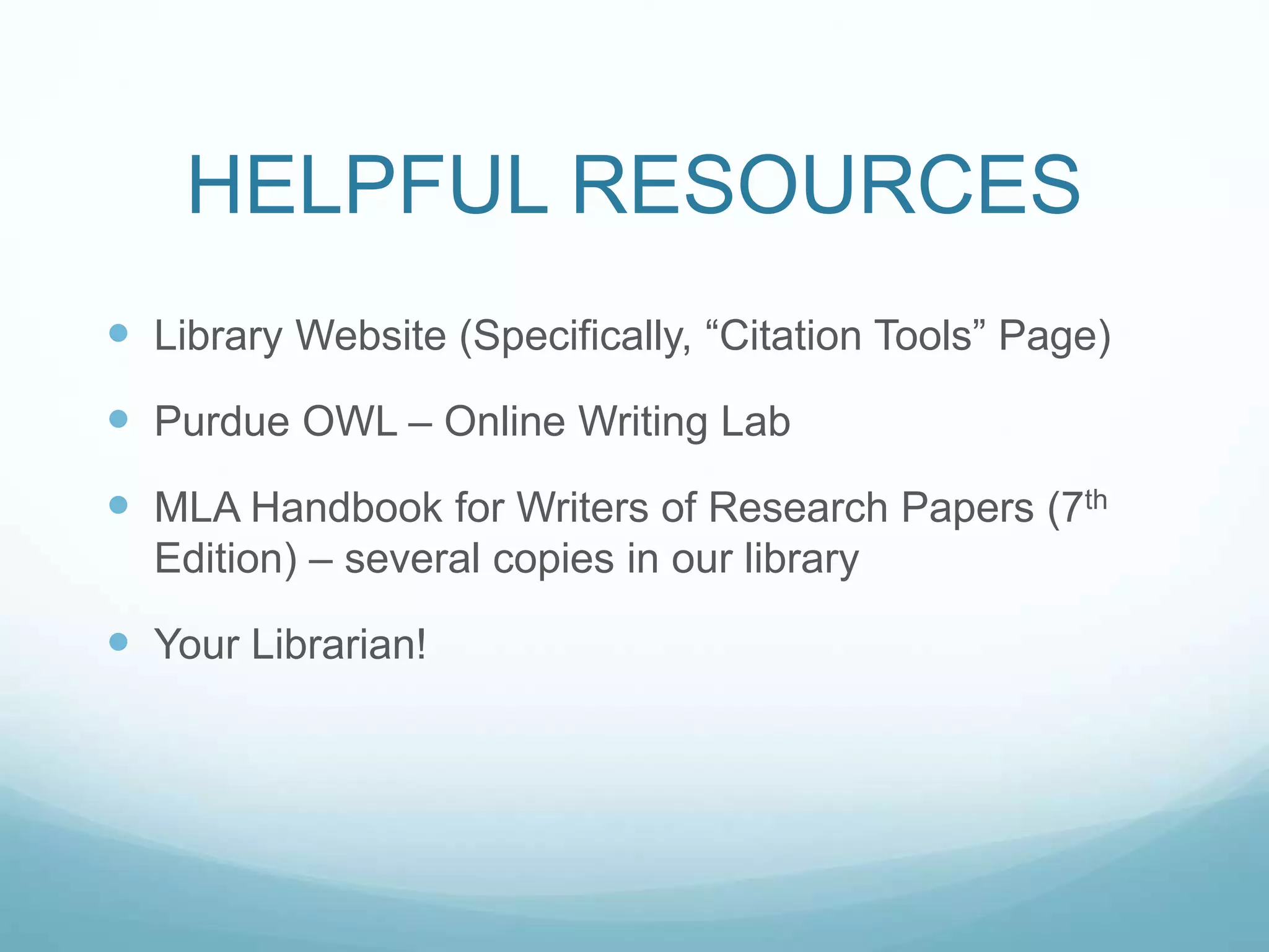 Mla citation style | PPT