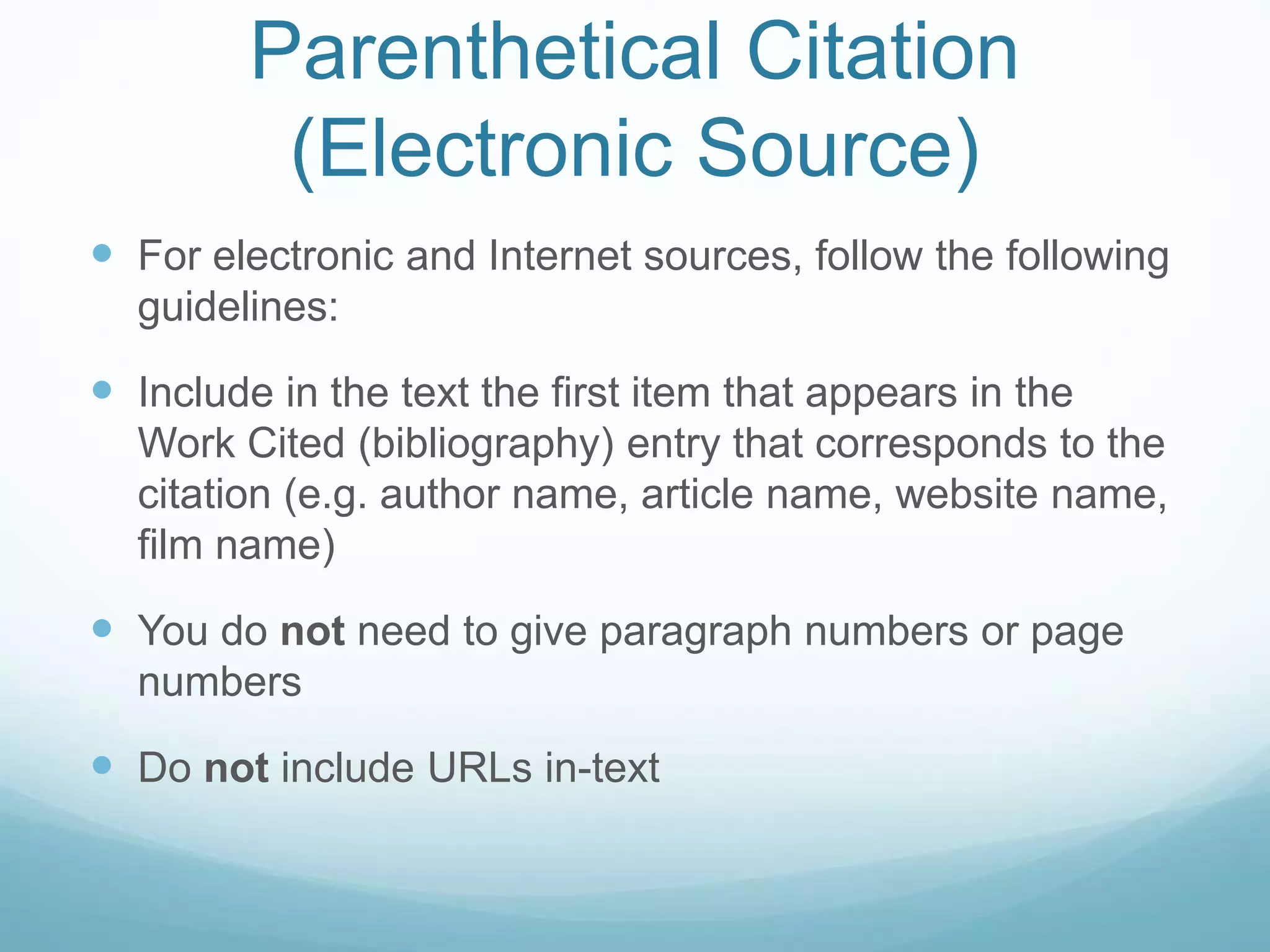 Mla citation style | PPTX | Books and Literature
