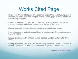 Mla citation style | PPTX | Books and Literature