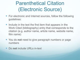 Mla citation style | PPTX | Books and Literature