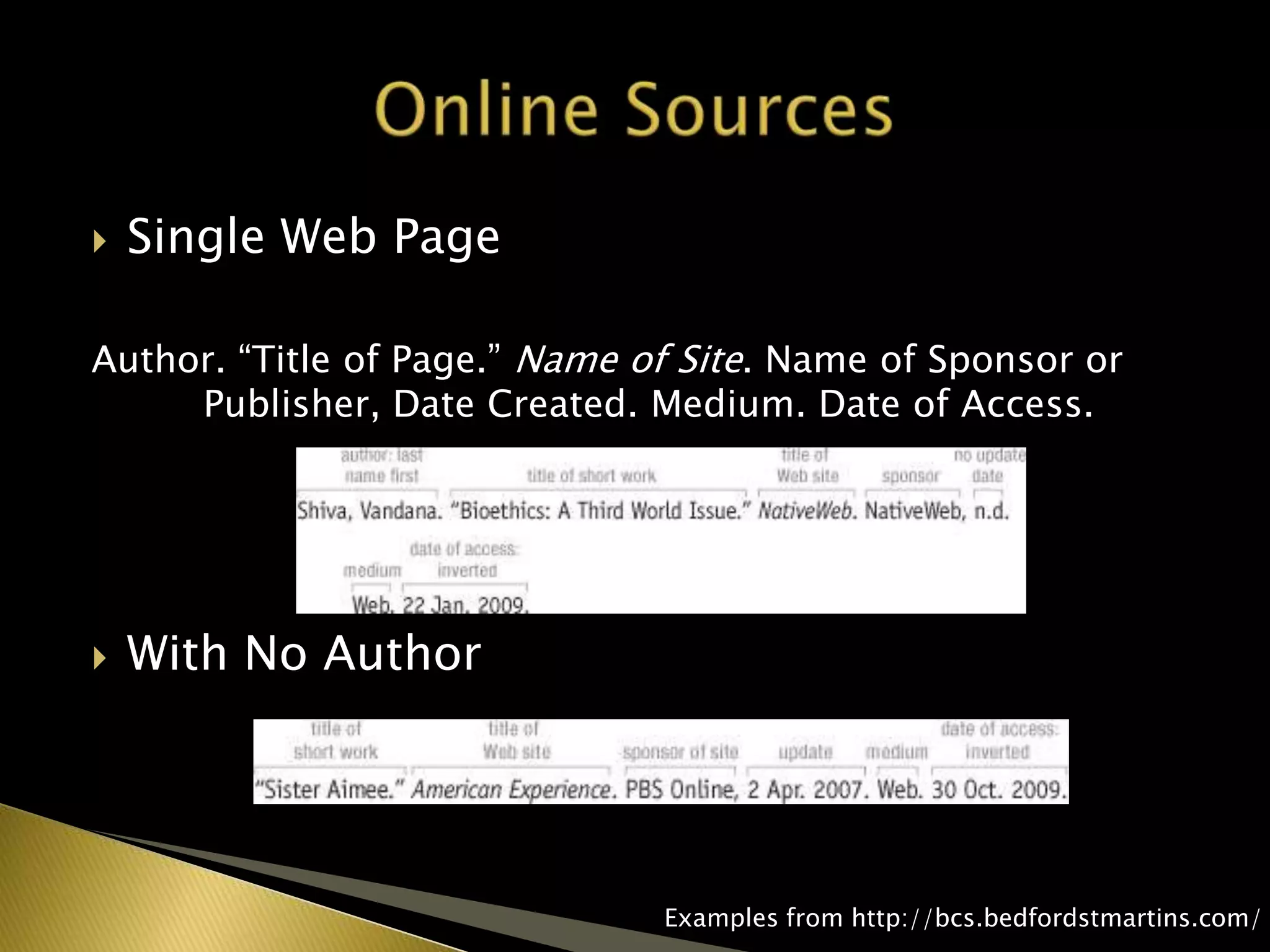 MLA Documentation | PPT