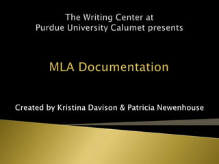 MLA Documentation | PPT