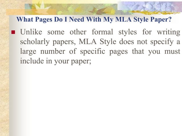 MLA documentation | PPT