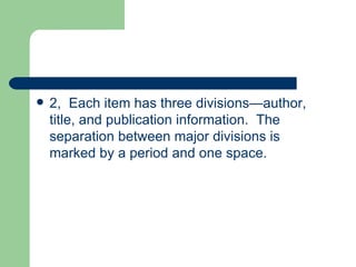 MLA Documentation Powerpoint | PPT