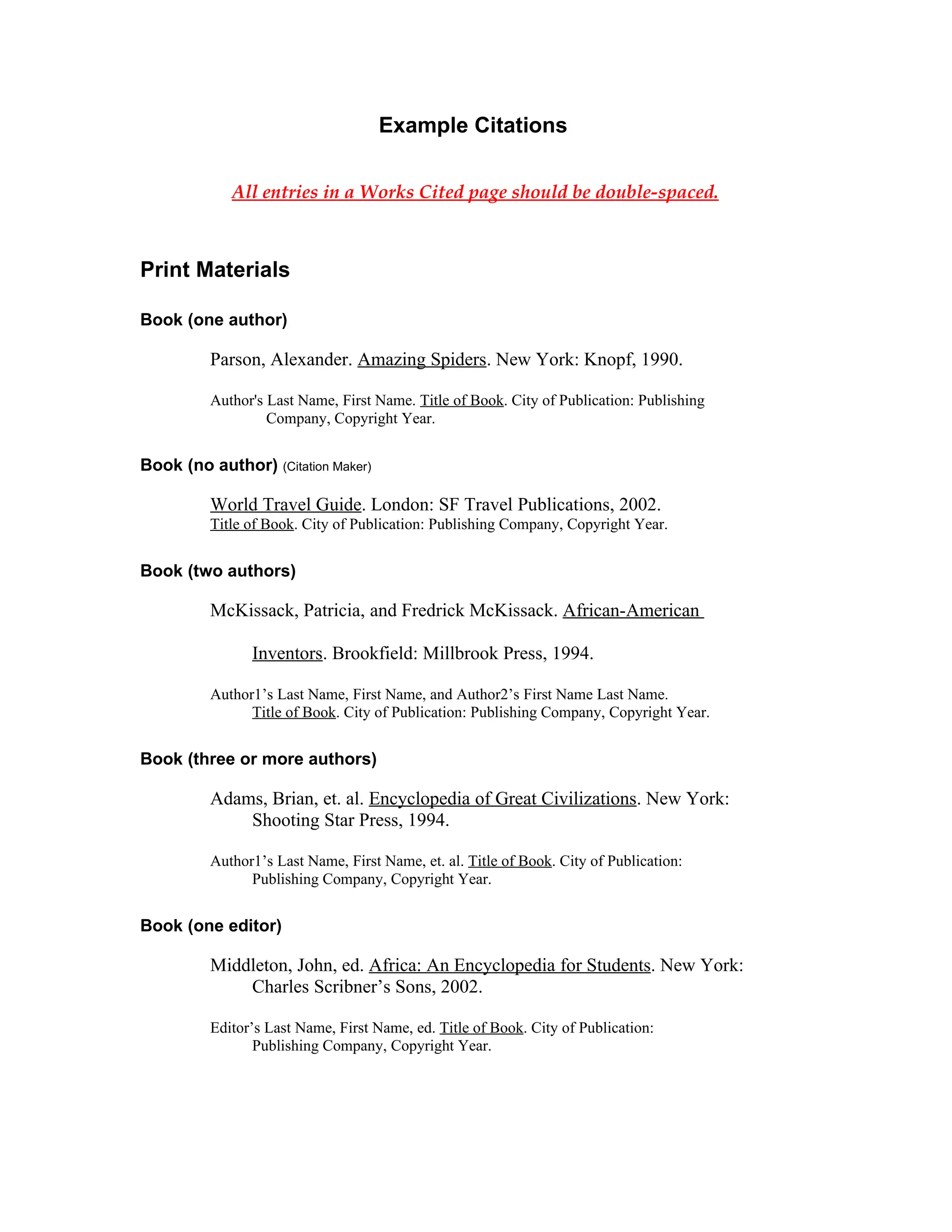 Mla example citations | PDF | Free Download