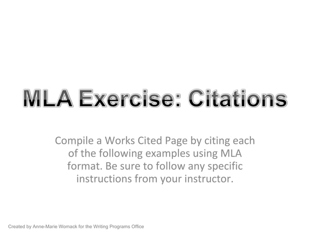 Mla exercises | PPT