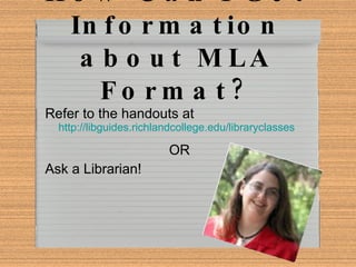 MLA Format | PPT | Resume Writing and Advice | Job Search