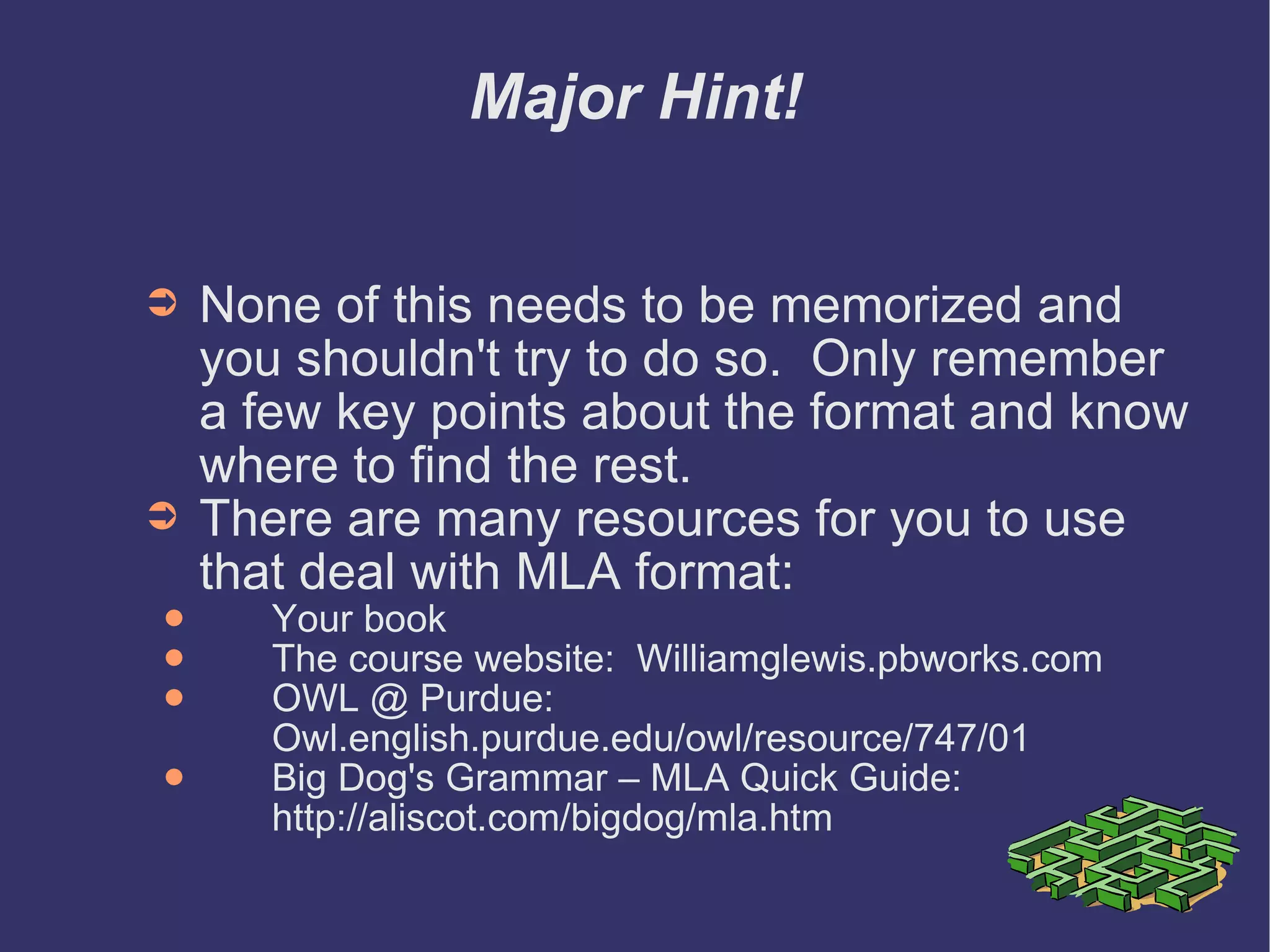 MLA format | PPT