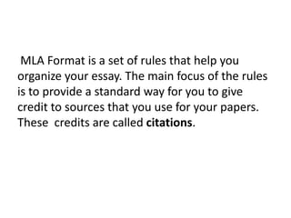 MLA Format | PPTX