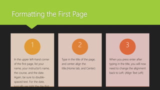 MLA Format Presentation | PPT