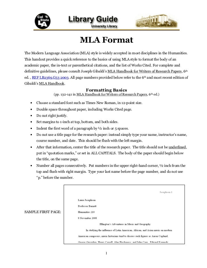 Mla format 1