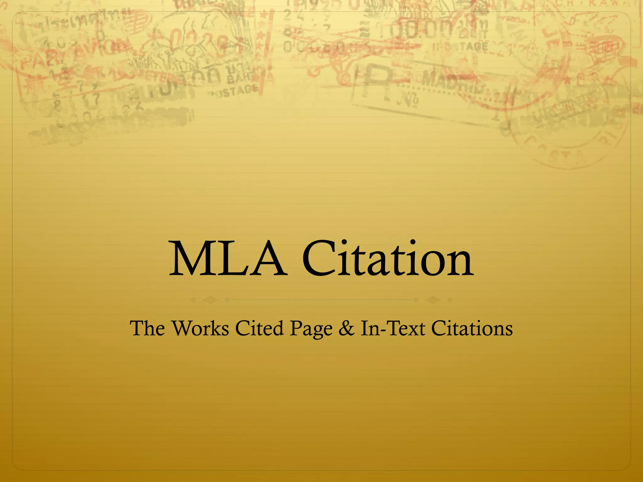 Mla format 2 | PPT