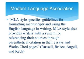 MLA Format 2012 | PPT