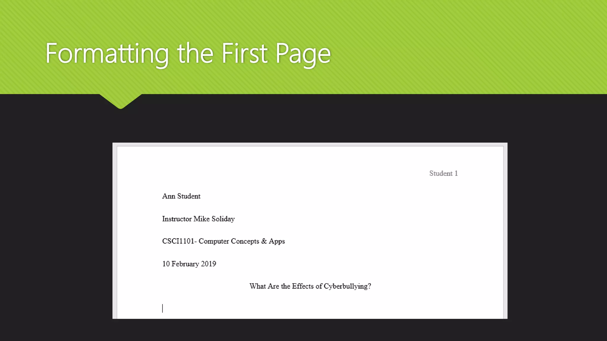 Setting up the MLA format within Word | PPT