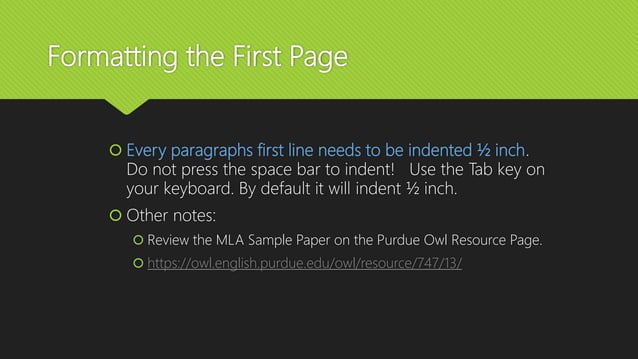 Setting up the MLA format within Word | PPT