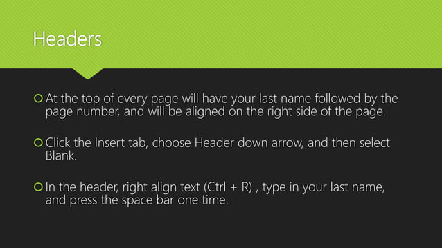Setting up the MLA format within Word | PPT