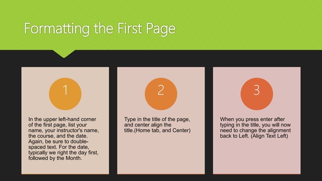 Setting up the MLA format within Word | PPT
